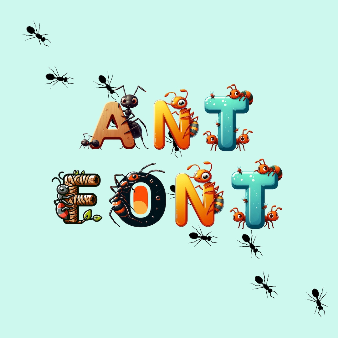 Ant Font, Alphabet With Ant Design, Ant Letters as Png - Etsy