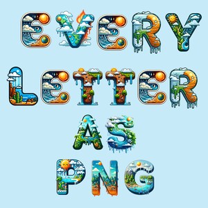 Climate Font, Alphabet With Climate Design, Environmental Letters as ...