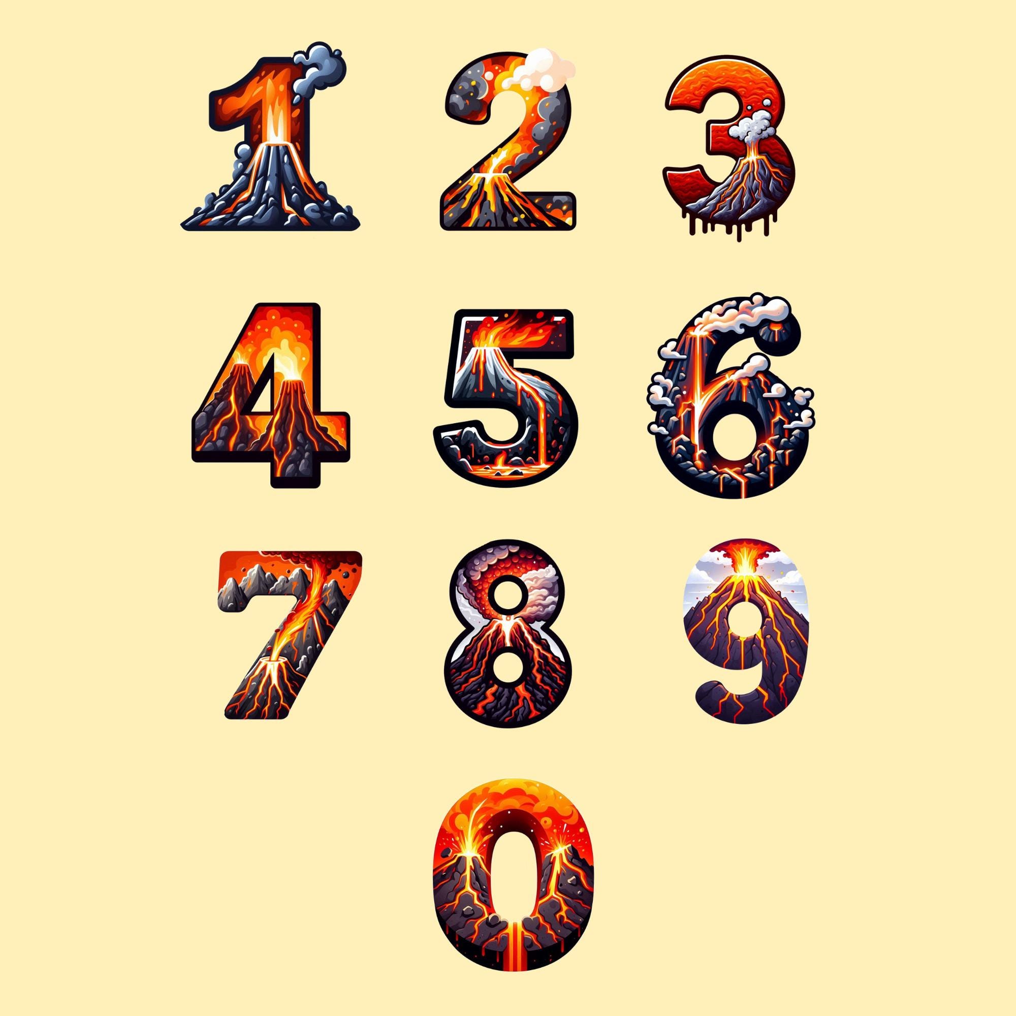 Volcano Font, Alphabet With Volcano Design, Lava Letters as Png - Etsy