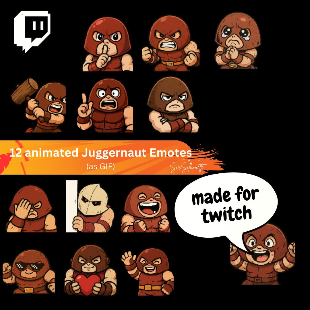 Animated Juggernaut Emotes, Heavy Armor Stickers, Tank Character ...