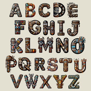 Zulu Font, Alphabet With Zulu Design, Zulu Letters as Png - Etsy