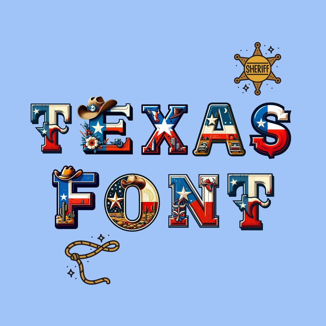Texas Font, Alphabet With Texas Design, Texas Letters as Png - Etsy