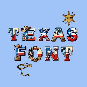 Texas Font, Alphabet With Texas Design, Texas Letters as Png - Etsy