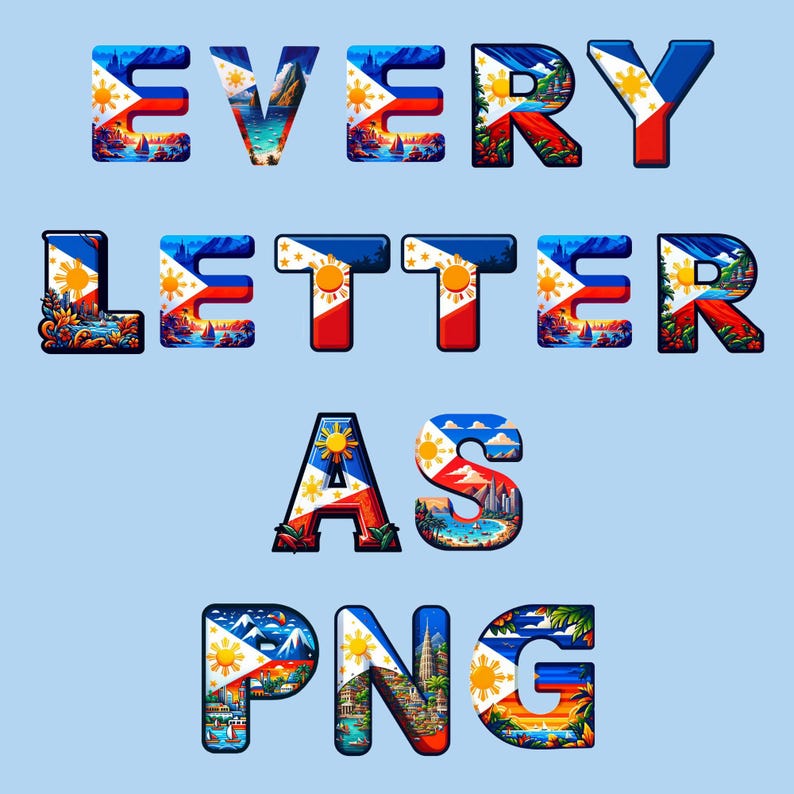 Philippines Font, Alphabet With Philippines Design, Philippines Letters ...