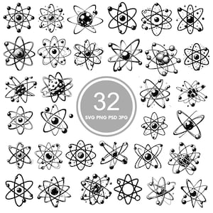 Atom SVG Bundle, 32 Atom Designs, PNG - Etsy