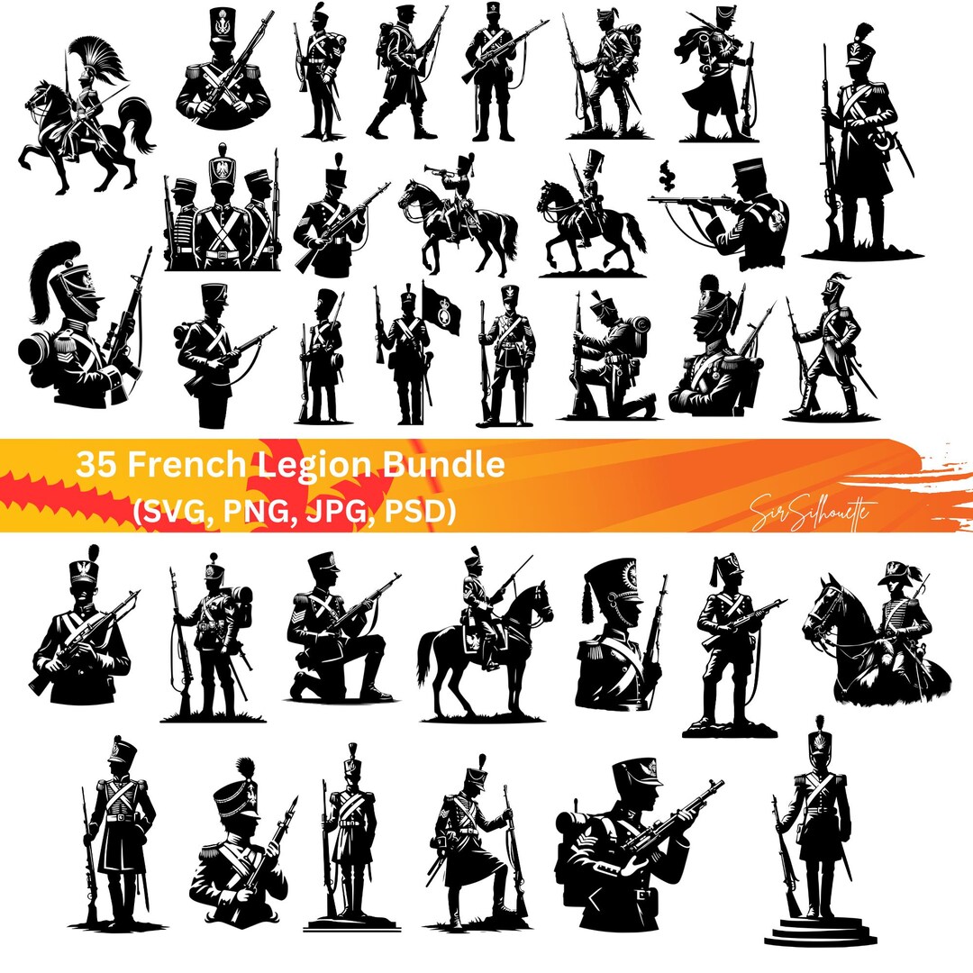 French Foreign Legion SVG Bundle, 35 Legionnaires Designs, PNG, PSD - Etsy