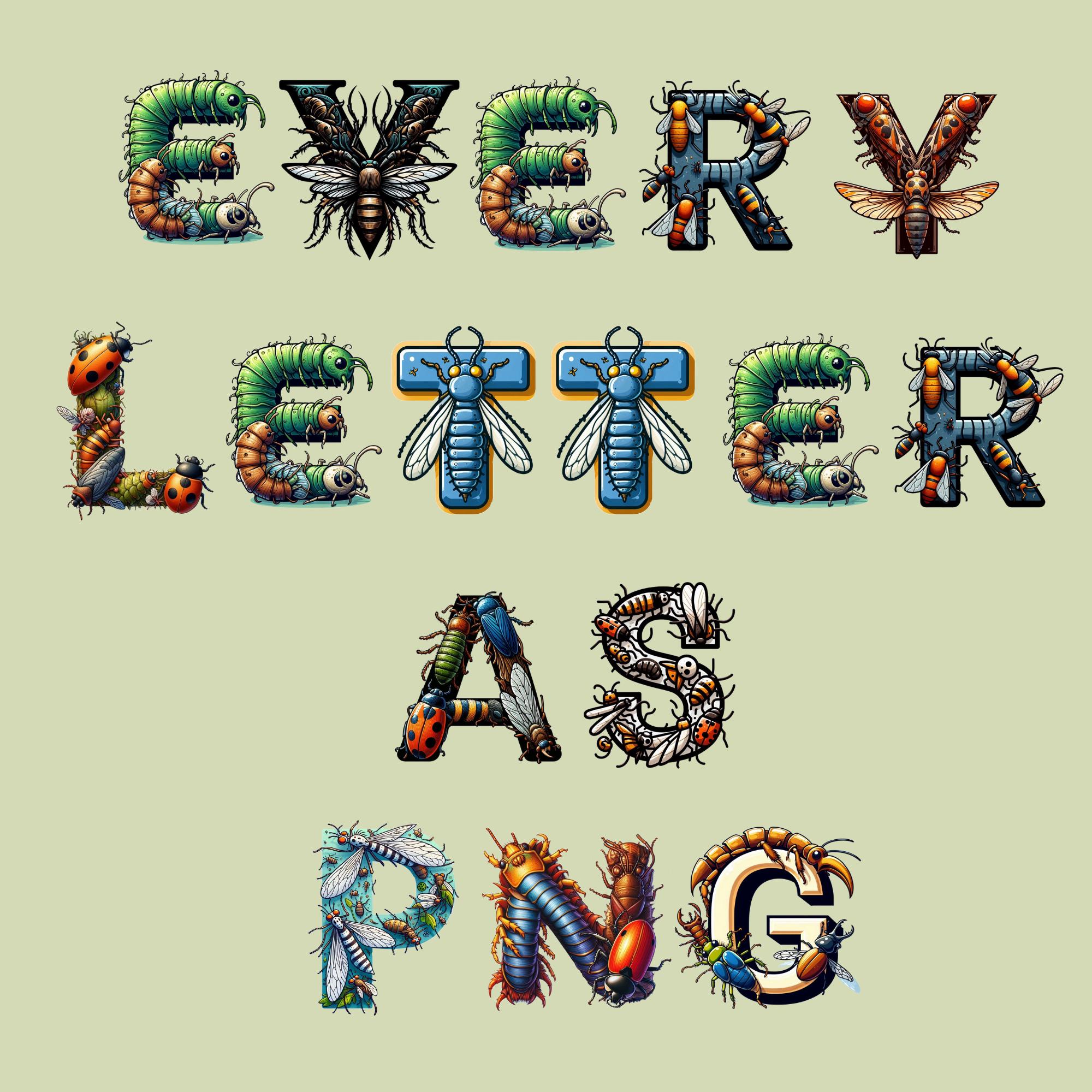 Insect Font, Alphabet With Insect Design, Beetle Letters as Png - Etsy