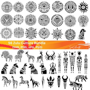 Zulu SVG Bundle, 56 Zulu Designs, PNG, PSD - Etsy