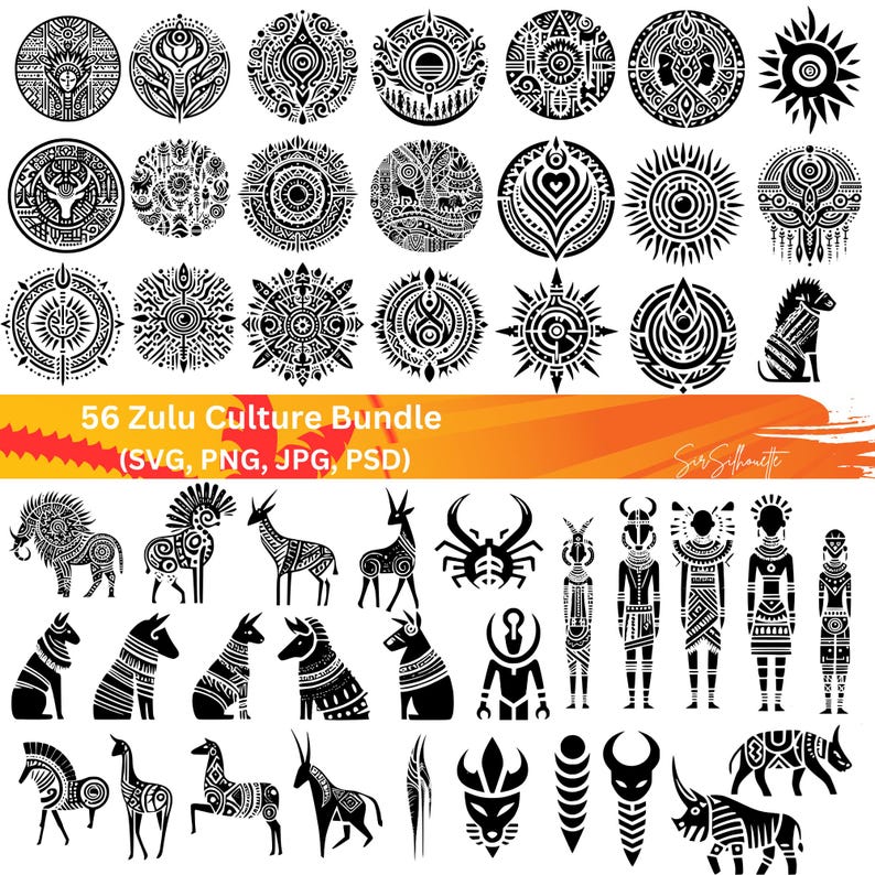 Zulu SVG Bundle, 56 Zulu Designs, PNG, PSD - Etsy