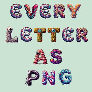 Mutation Font, Alphabet With Mutant Design, Mutant Letters as Png - Etsy