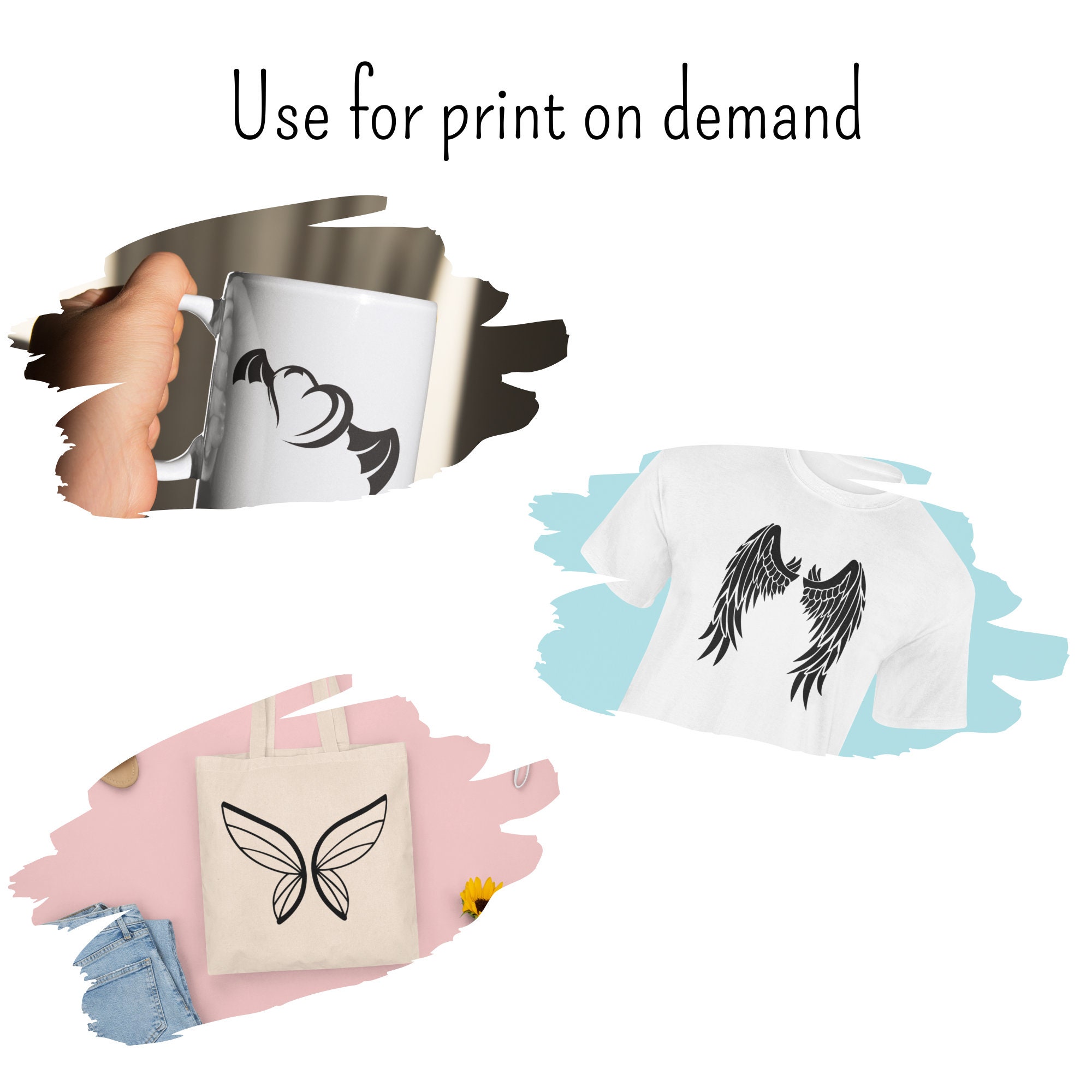 Wings Design SVG, 28 Wing Bundle, PNG, PSD - Etsy