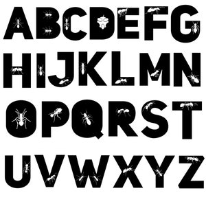 Ant Font, Alphabet With Ants, Ant Letters as Png - Etsy