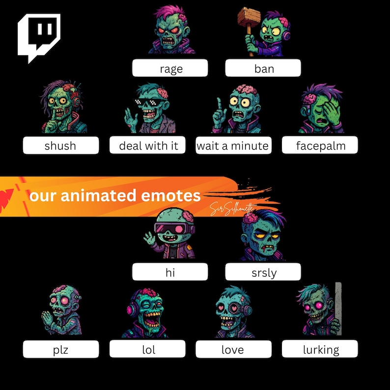 Animated Zombie Emotes, Undead Horror Gifs, Spooky Monster Graphics ...
