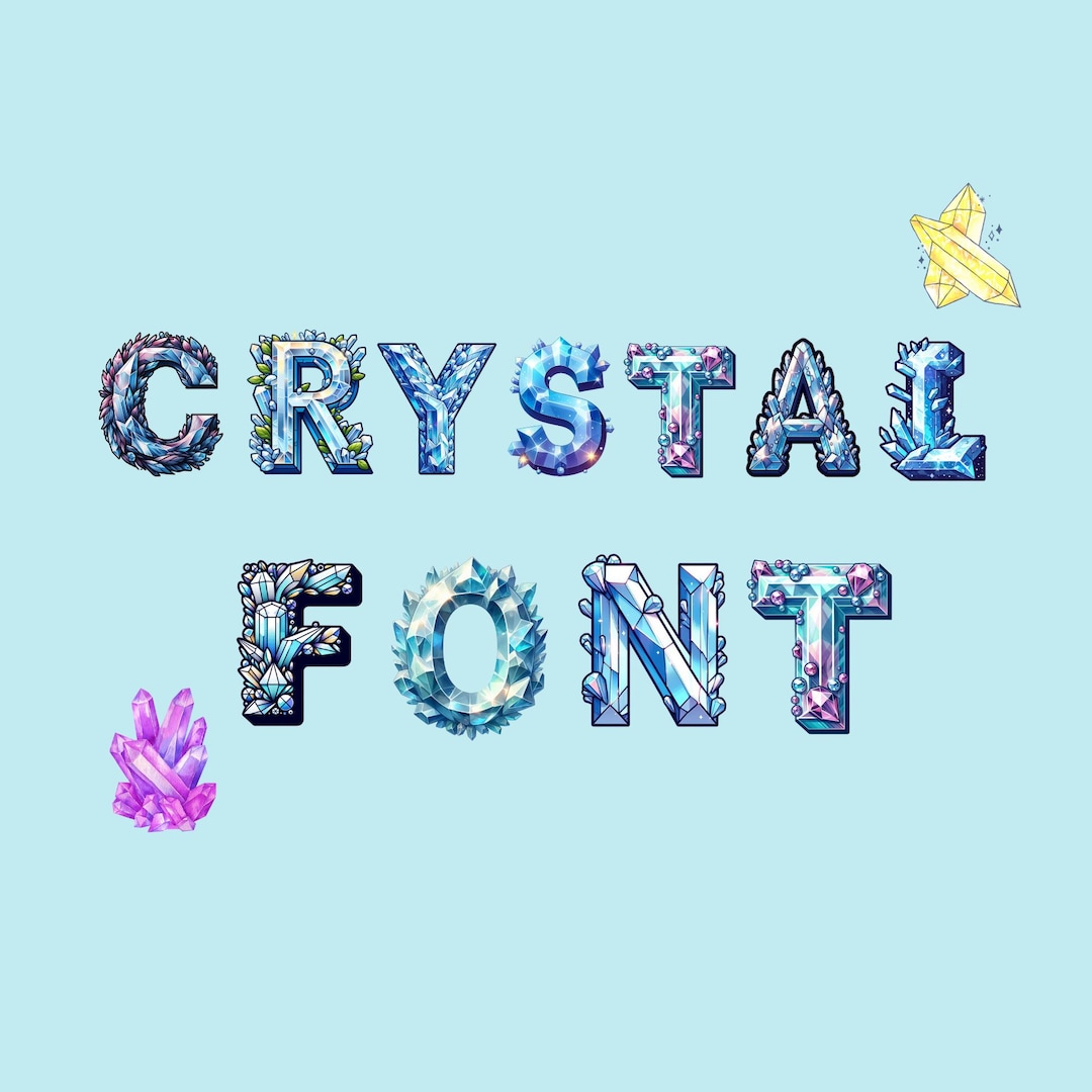 Crystal Font, Alphabet With Crystal Design, Jewel Letters as Png - Etsy