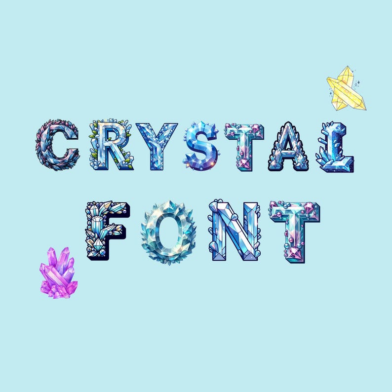 Crystal Font, Alphabet With Crystal Design, Jewel Letters as Png - Etsy