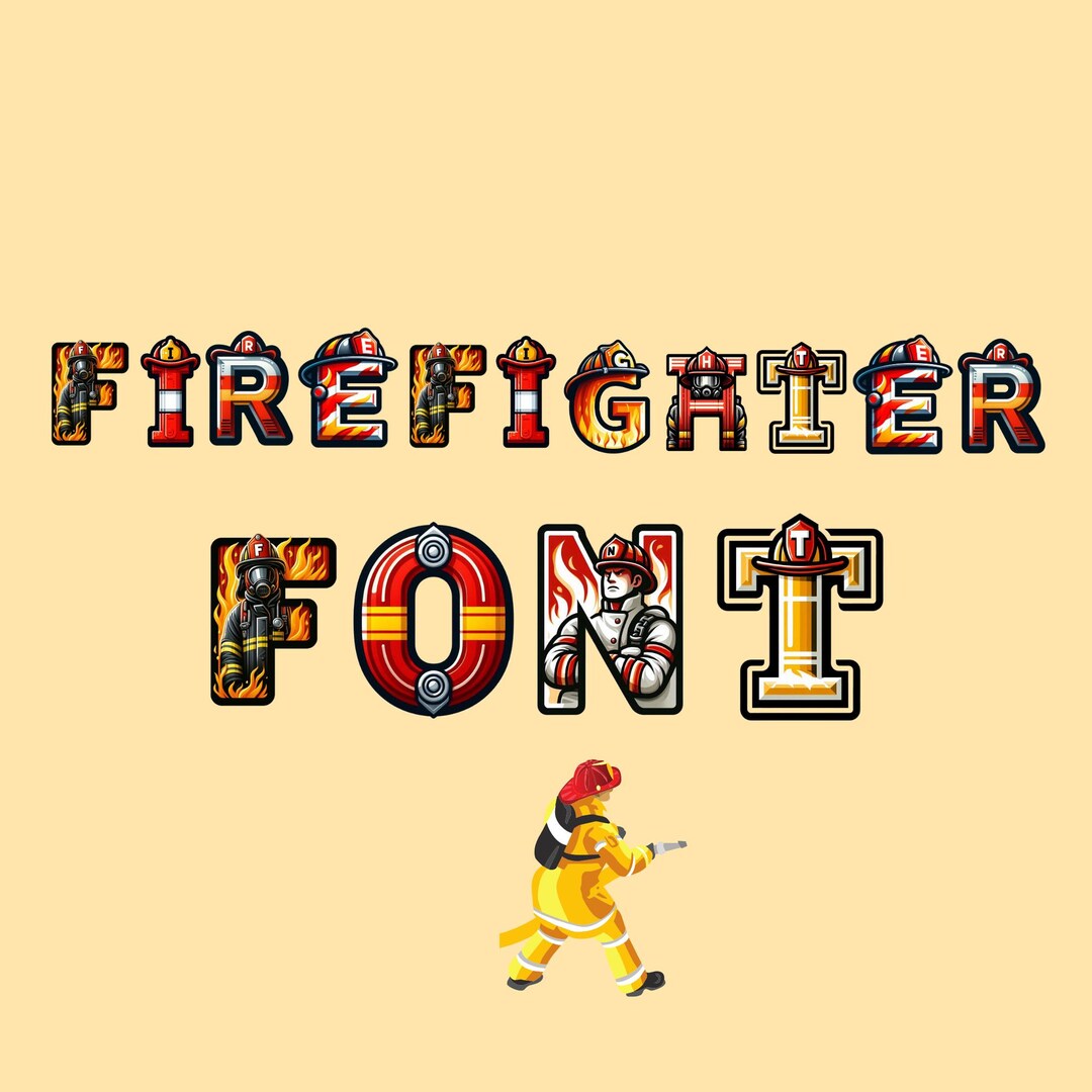 Firefighter Font, Alphabet With Firefighter Design, Firefighter Letters ...