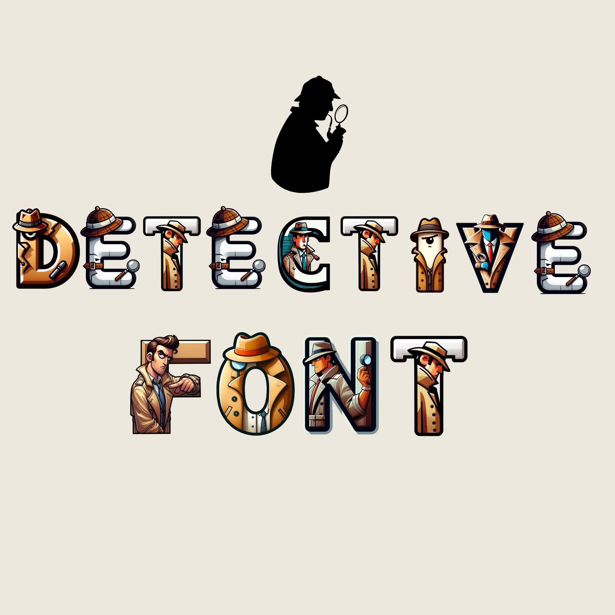 Detective Alphabet Clipart, Mystery PNG Letters, Noir Sleuth Typography ...