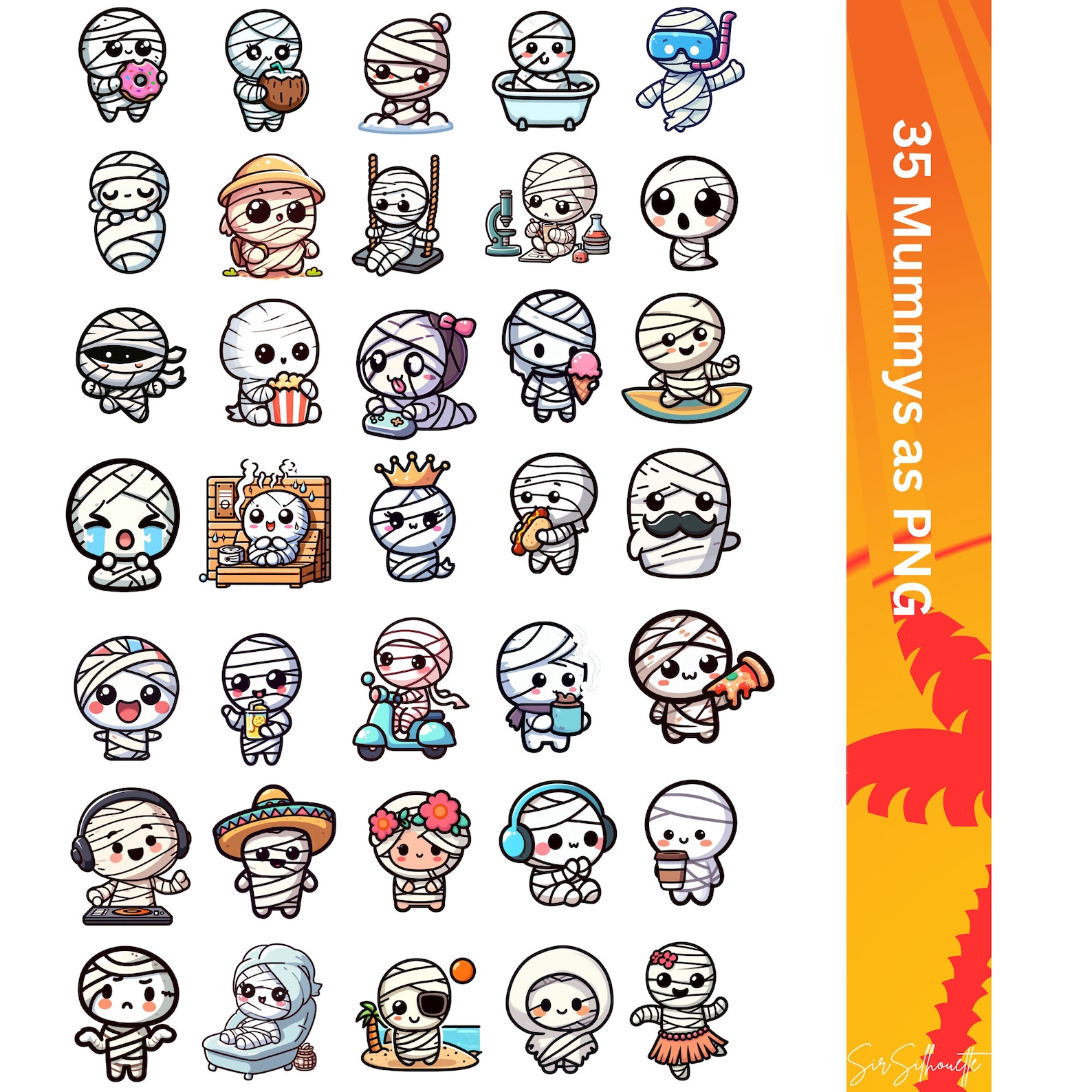 Cute Mummy Digital Design for Stickers - Etsy