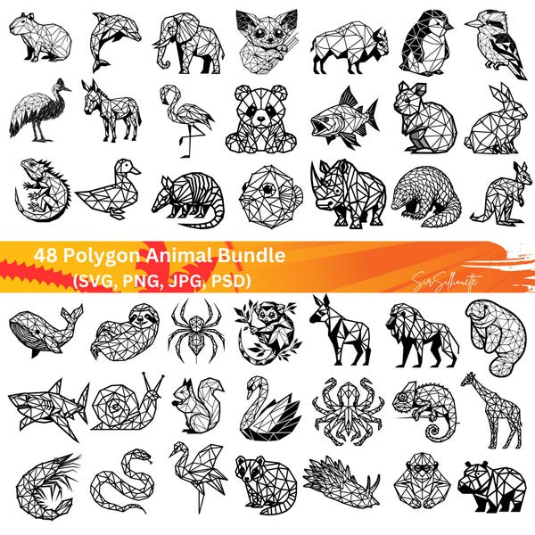 Geometric Animals - Etsy