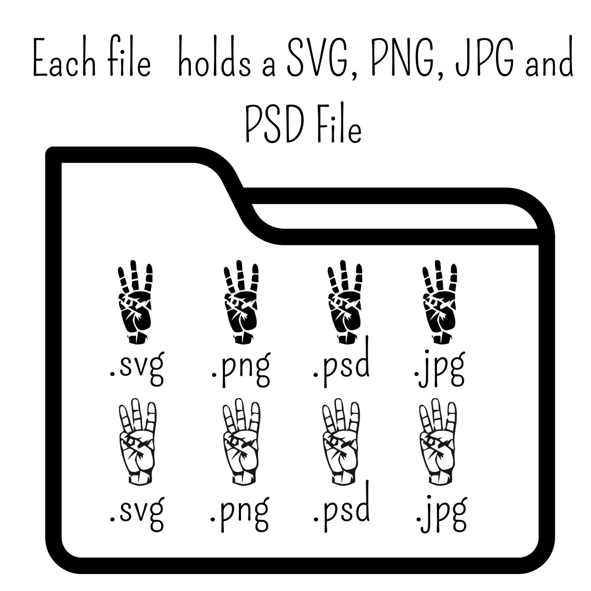 Sign Language Alphabet SVG Bundle, American Sign Language PNG, PSD - Etsy