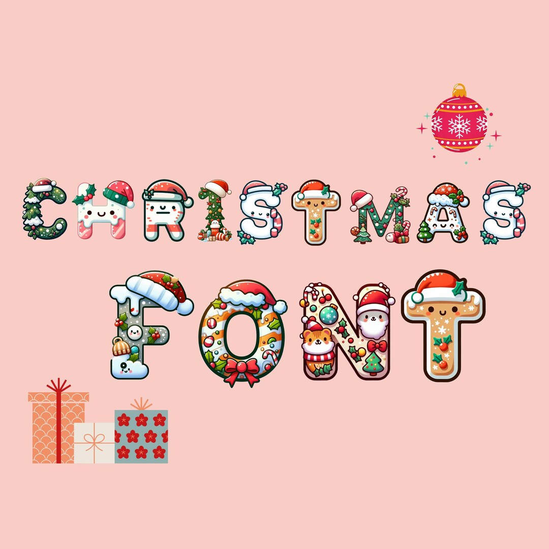 Christmas Alphabet Clipart, Holiday PNG Letters, Yuletide Typography ...