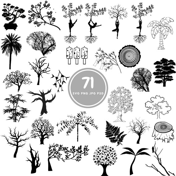 Baum Design SVG 71 Bäume Svg Bundle PNG PSD - Etsy.de