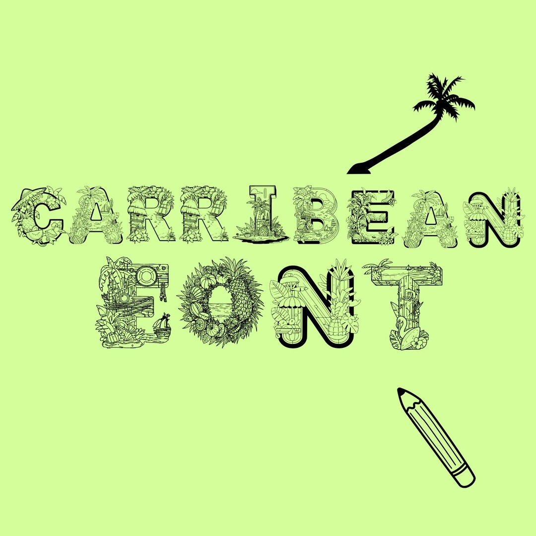 Caribbean Alphabet Coloring PNG – Tropical Letter for Coloring - Etsy