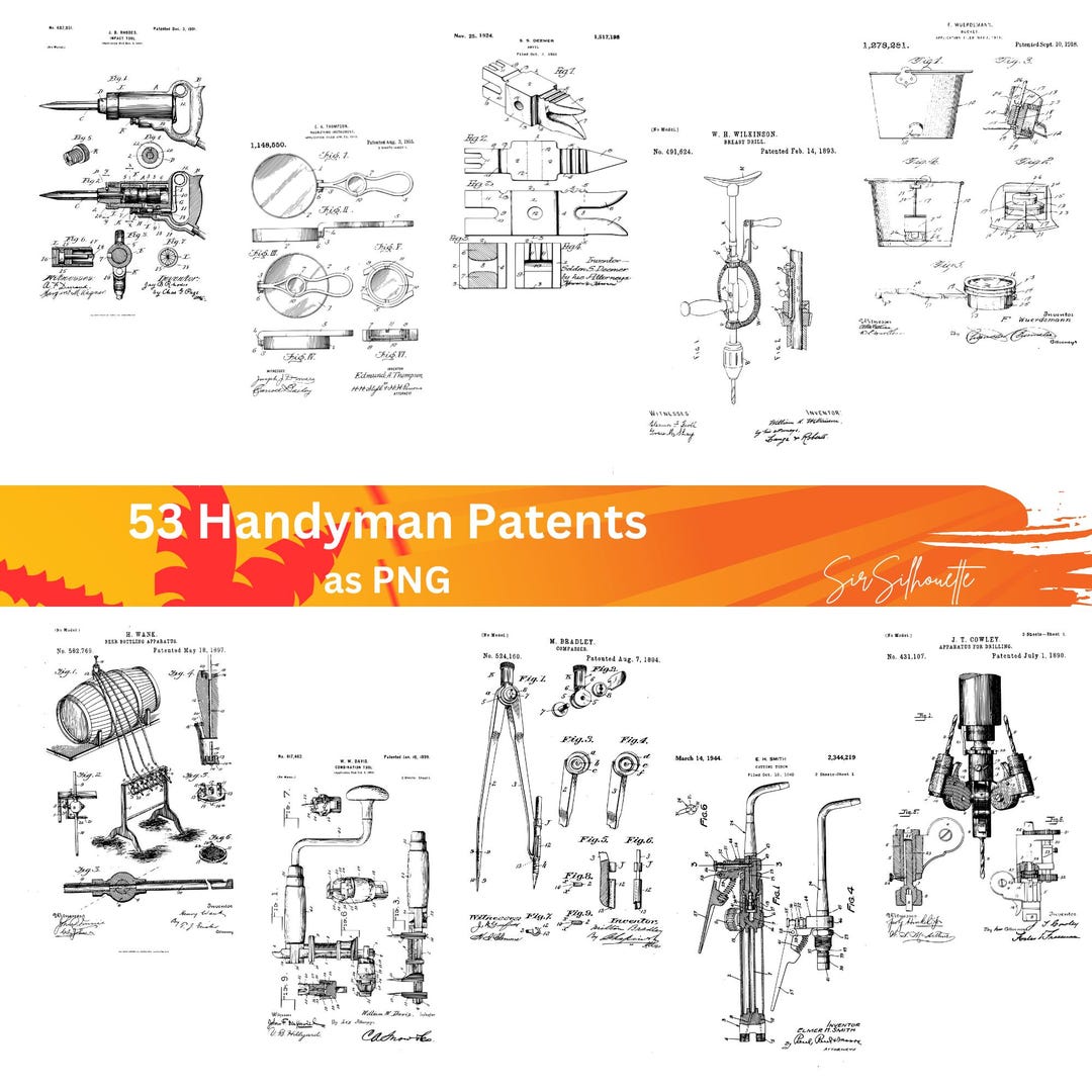 53 Vintage Patents of Tools, Vintage Handyman Tools, Patent Png - Etsy