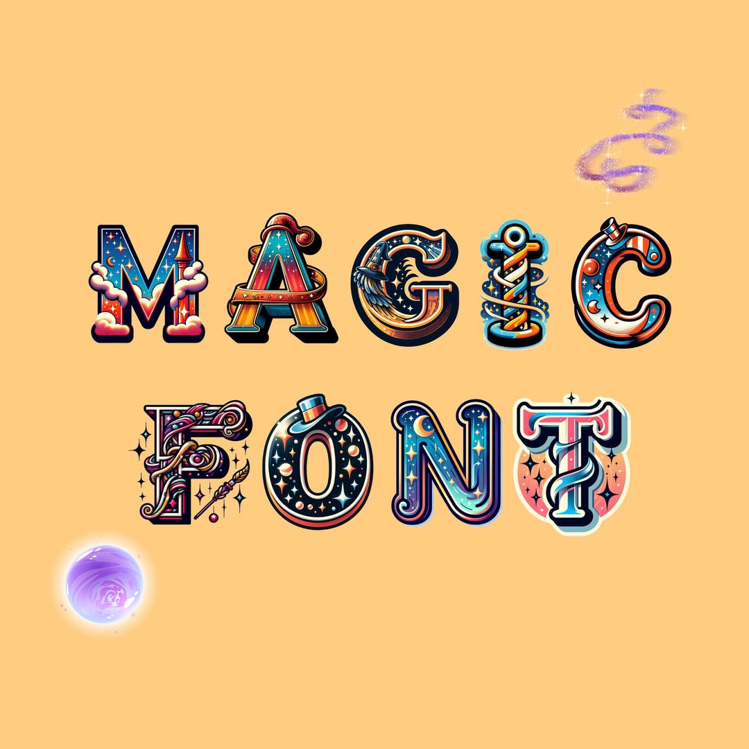 Magic Font, Alphabet With Magic Design, Enchanted Letters as Png - Etsy
