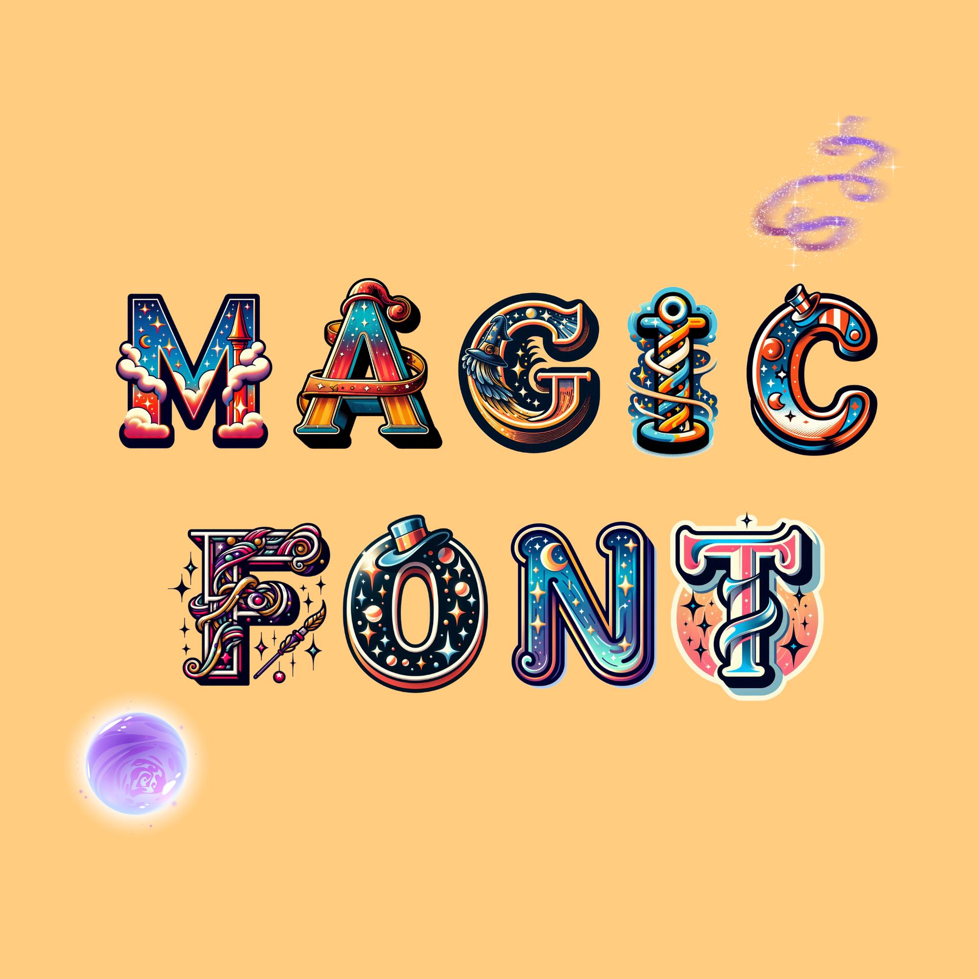 Magic Font, Alphabet With Magic Design, Enchanted Letters as Png - Etsy