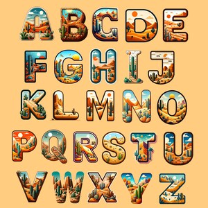 Desert Font, Alphabet With Arid Design, Sand Letters as Png - Etsy