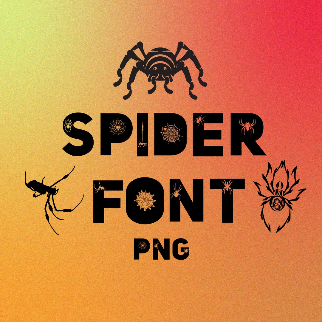 Spider Font, Alphabet With Spiders, Spider Letters as Png - Etsy