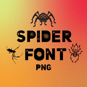 Spider Font, Alphabet With Spiders, Spider Letters as Png - Etsy