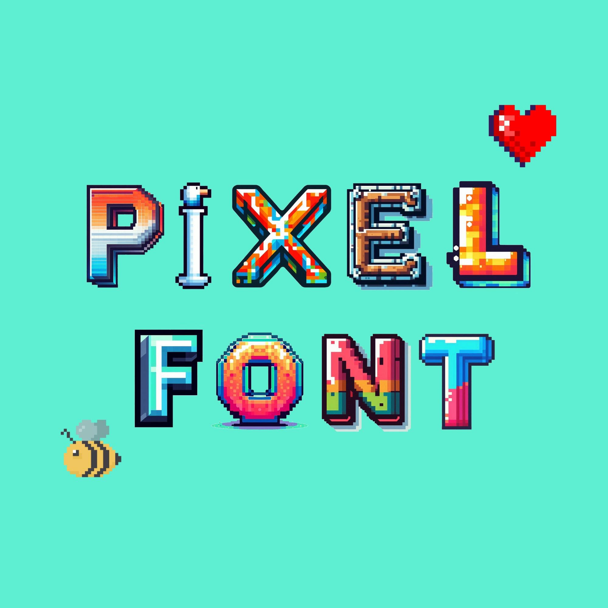 Pixel Font, Alphabet With 8-bit Design, Retro Letters as Png - Etsy