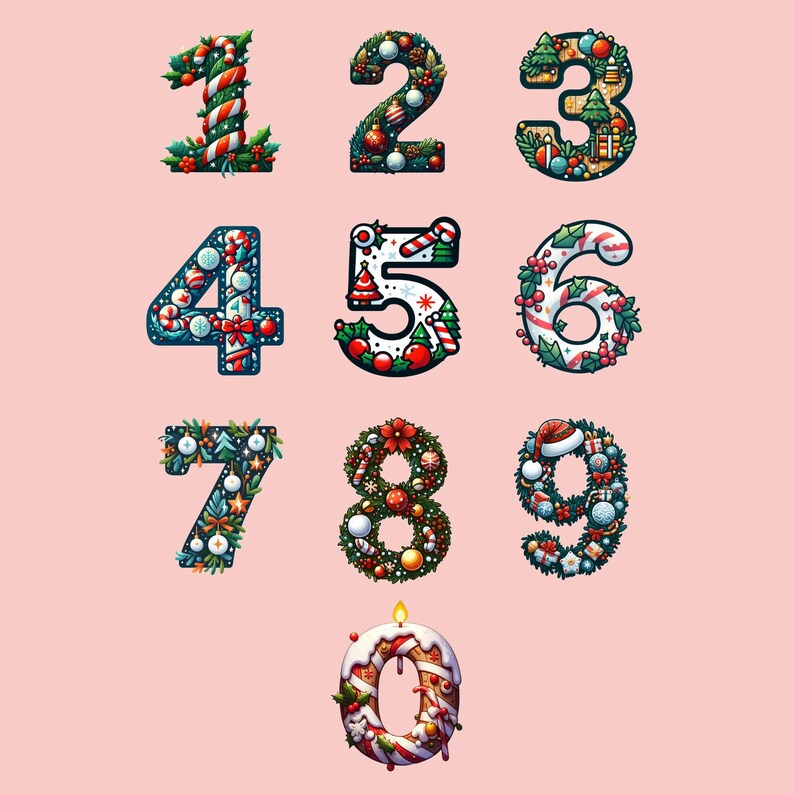 Christmas Alphabet Clipart, Holiday PNG Letters, Yuletide Typography ...