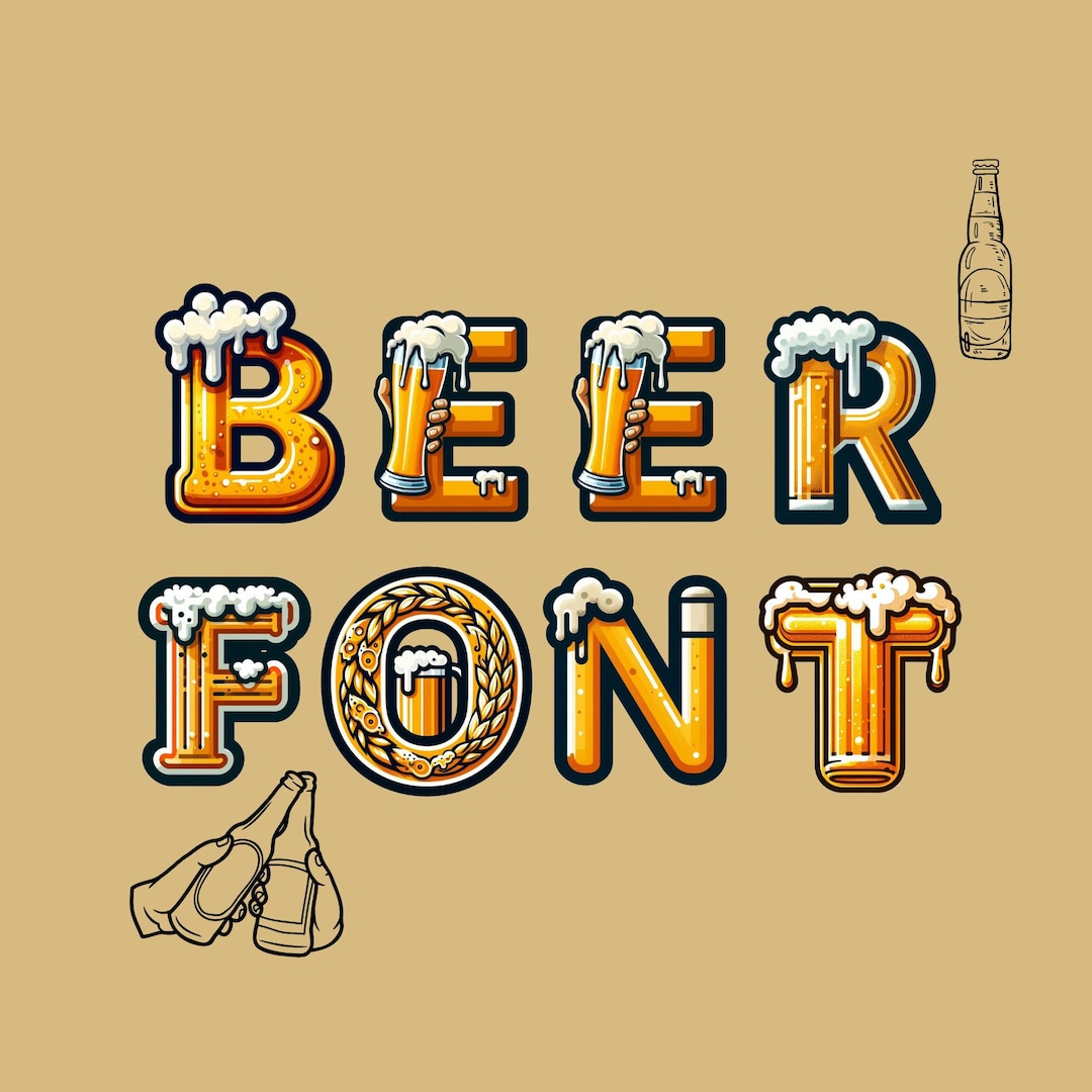 Beer Font, Alphabet With Beer Design, Beer Letters as Png - Etsy
