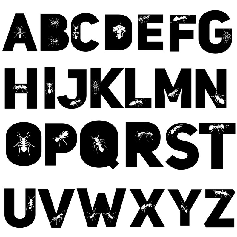 Ant Font, Alphabet With Ants, Ant Letters as Png - Etsy
