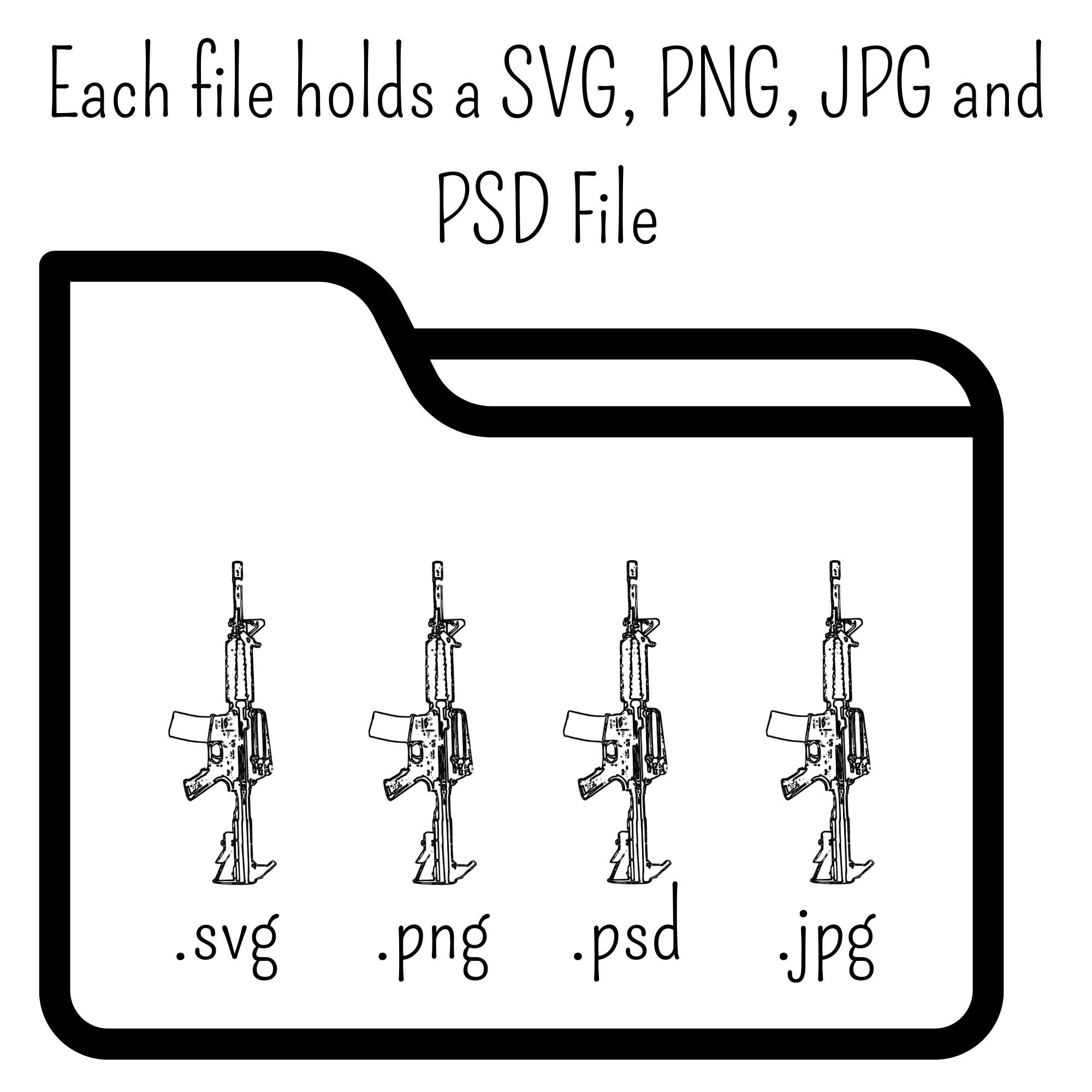 Gun Design SVG, Weapon Svg Bundle, PNG, PSD - Etsy