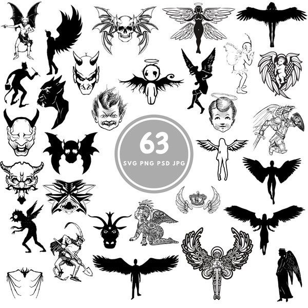 Angel Devil Svg - Etsy