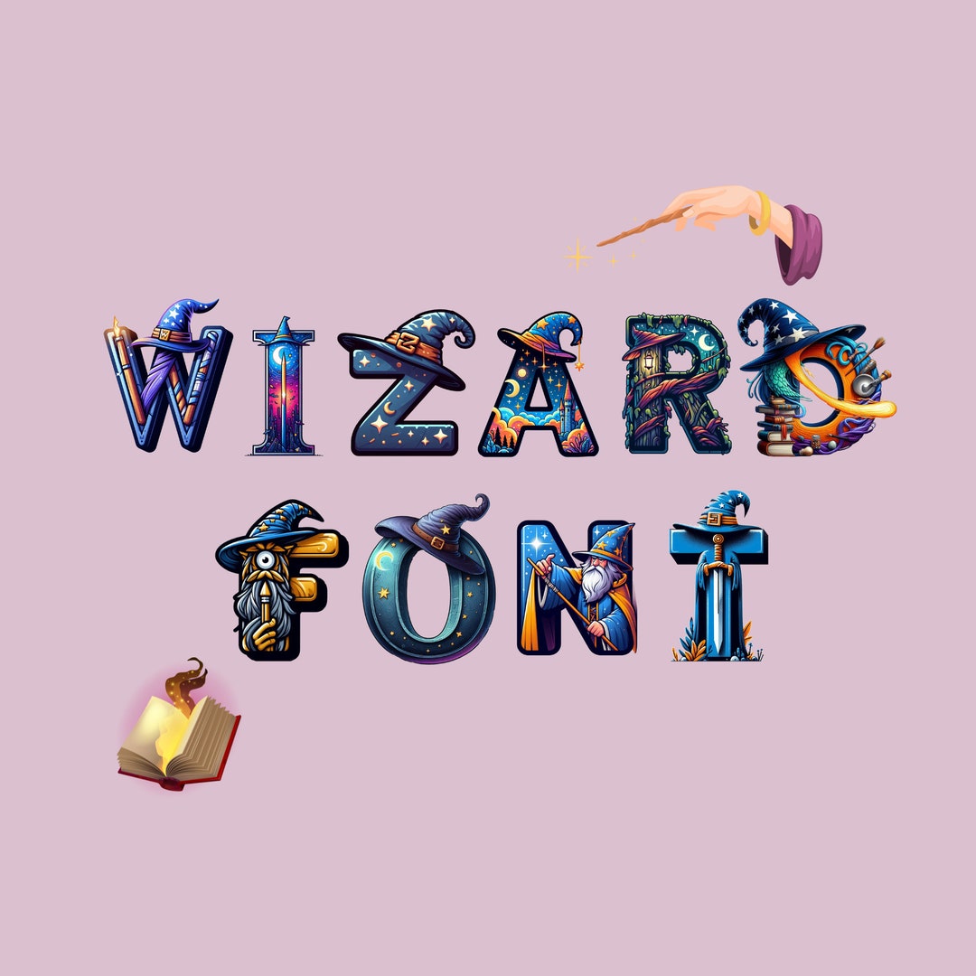 Wizard Font, Alphabet With Magic Design, Sorcerer Letters as Png - Etsy