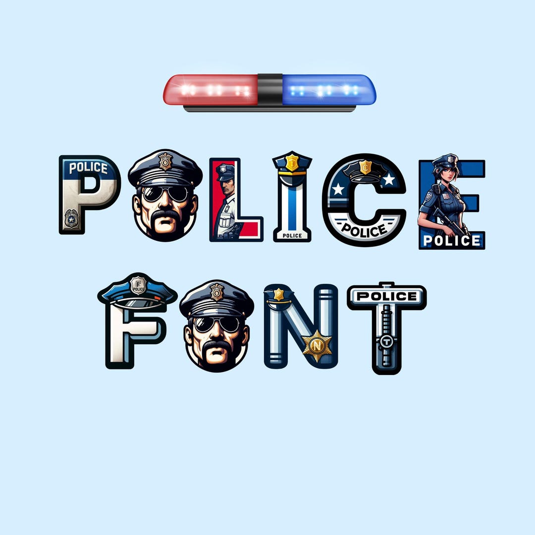 Police Font, Alphabet With Police Design, Police Letters as Png - Etsy