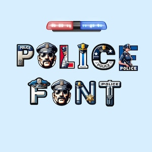 Police Font, Alphabet With Police Design, Police Letters as Png - Etsy