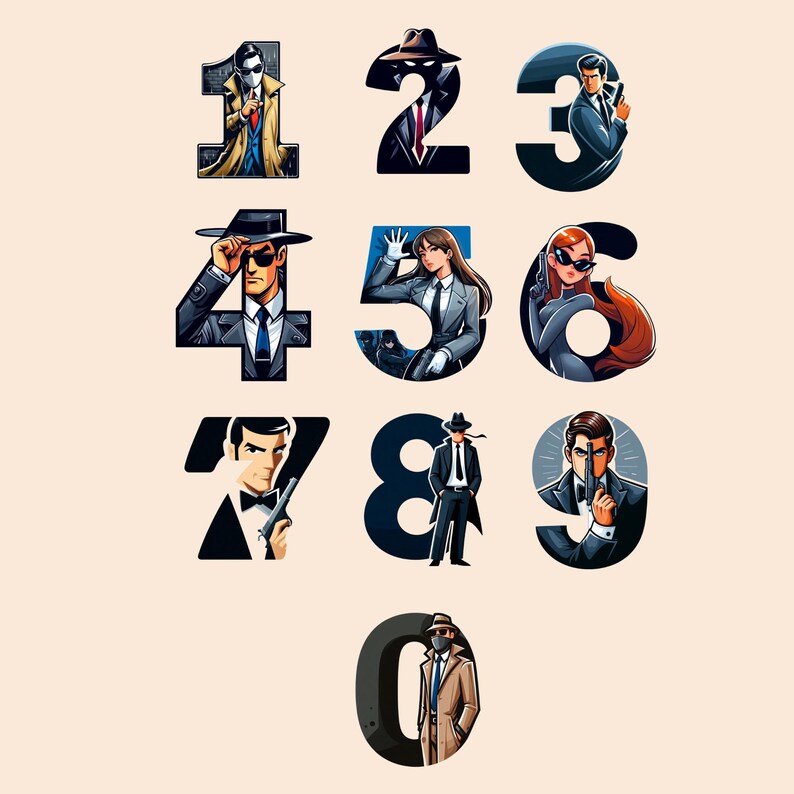 Secret Agent Font, Alphabet With Spy Design, Secret Agent Letters as ...