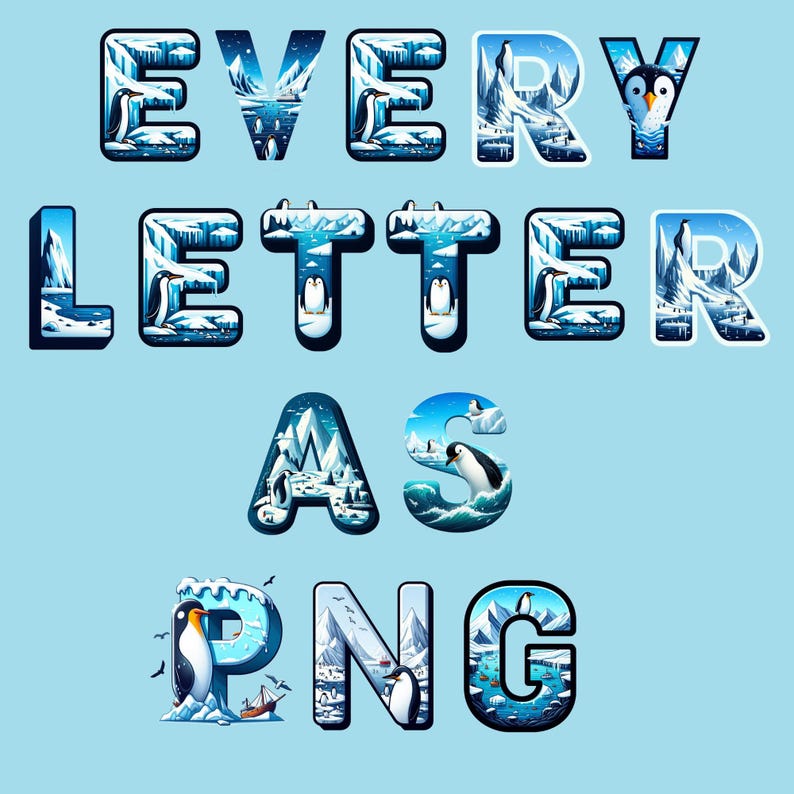 Antarctica Font, Alphabet With Antarctica Design, Antarctica Letters as ...