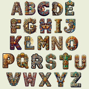 Inca Font, Alphabet With Inca Design, Inca Letters as Png - Etsy