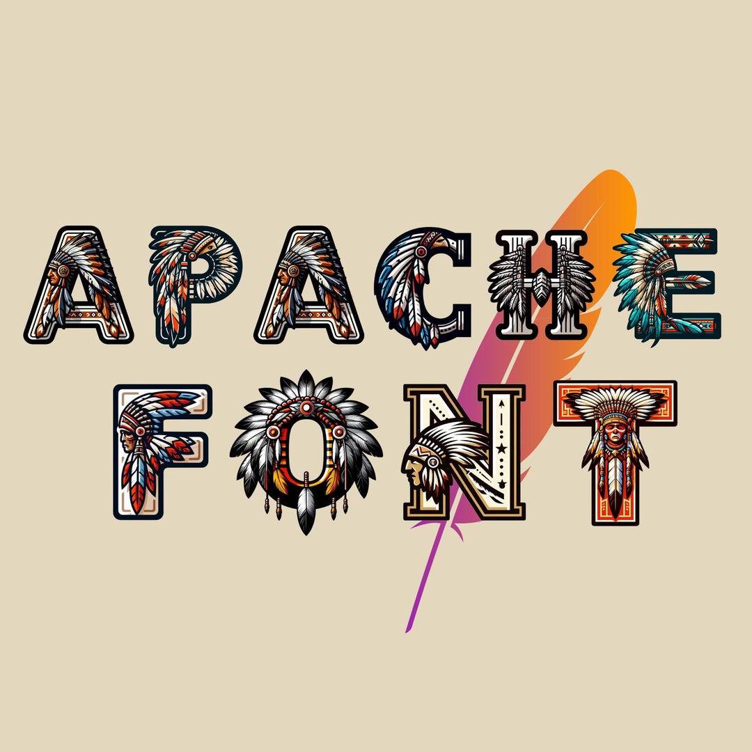Apache Font, Alphabet With Apache Design, Apache Letters as Png - Etsy