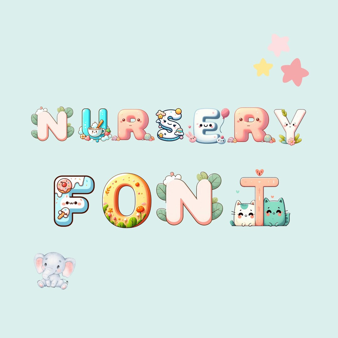 Nursery Font, Alphabet With Nursery Design, Nursery Letters as Png - Etsy