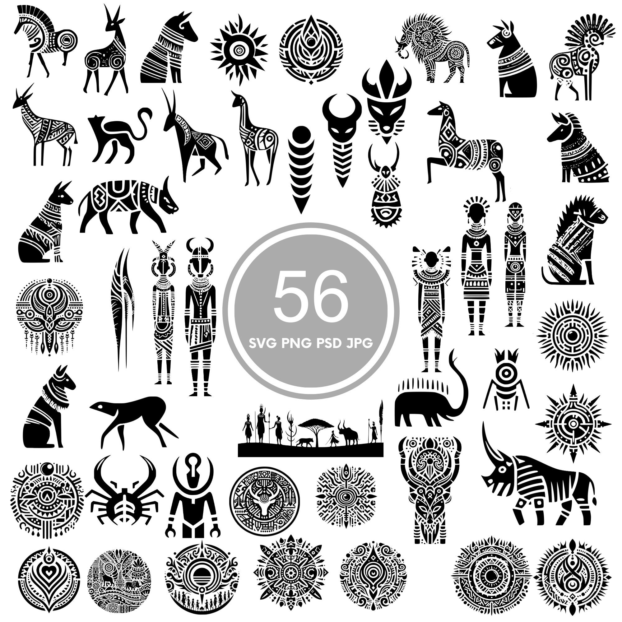 Zulu SVG Bundle, 56 Zulu Designs, PNG, PSD - Etsy