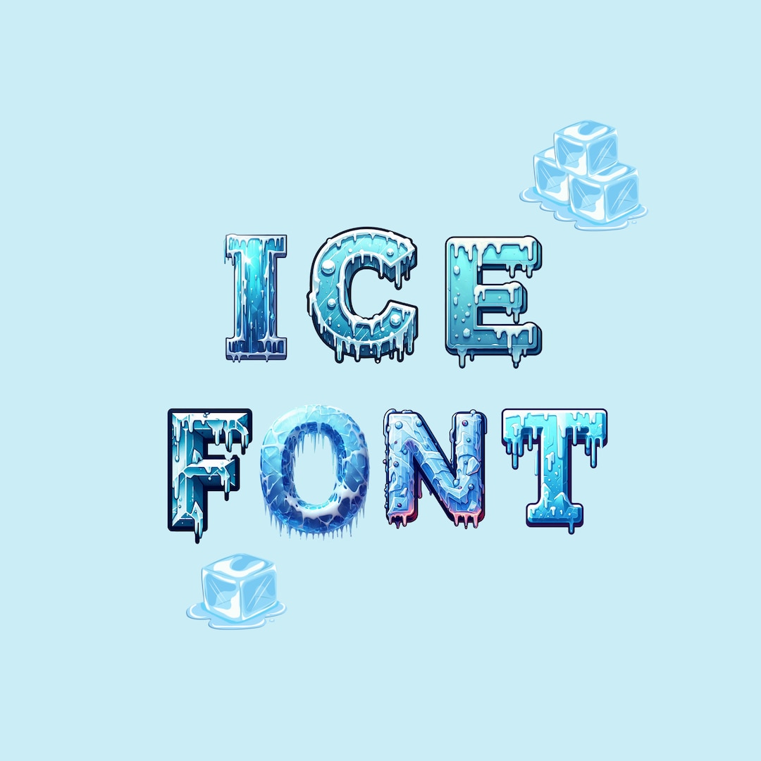 Ice Font, Alphabet With Frozen Design, Frosty Letters as Png - Etsy