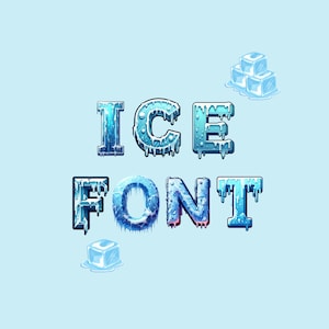 Ice Font, Alphabet With Frozen Design, Frosty Letters as Png - Etsy